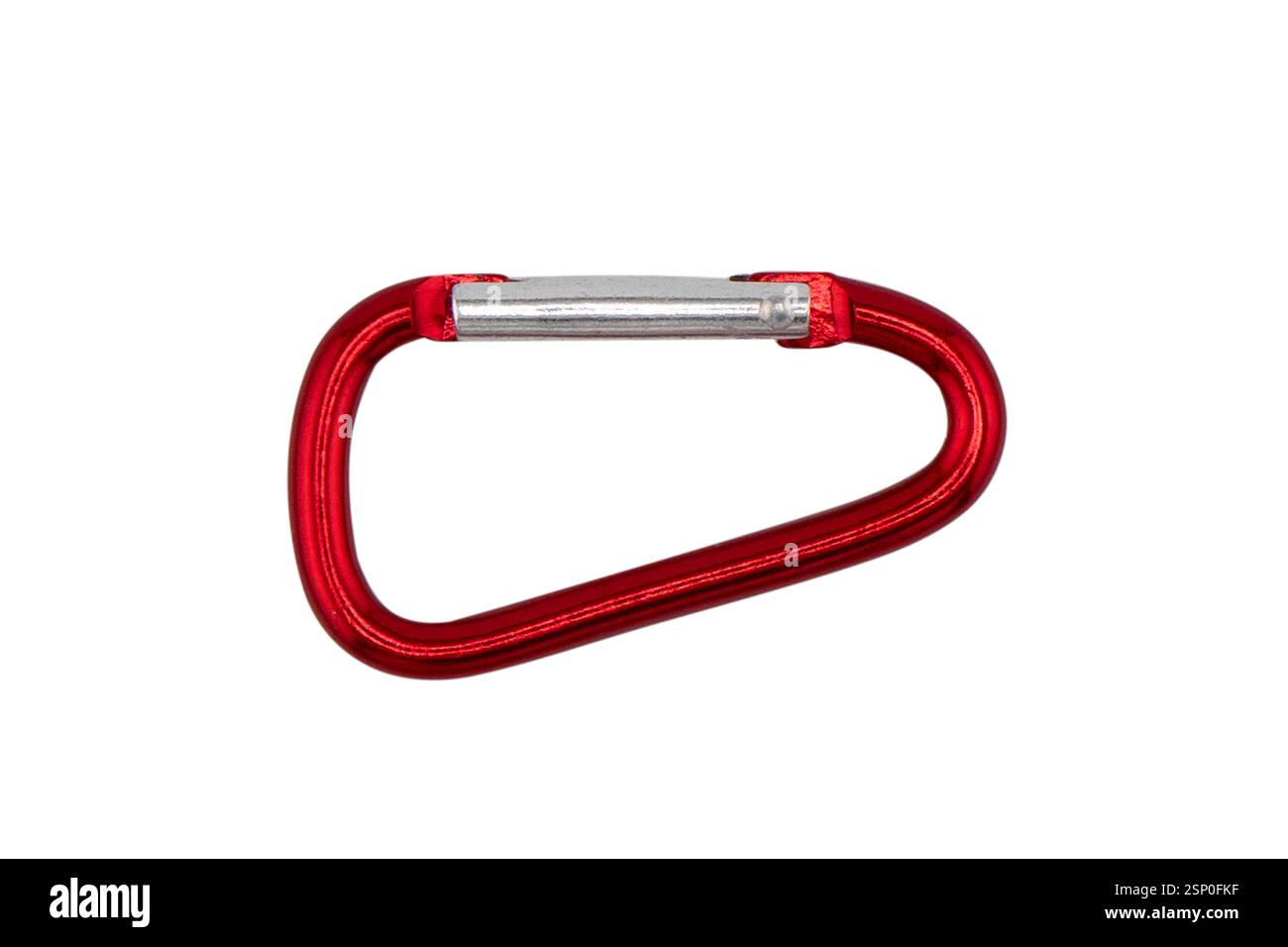 Metal carabiner on a screw isolated on a white background. Stainless ...