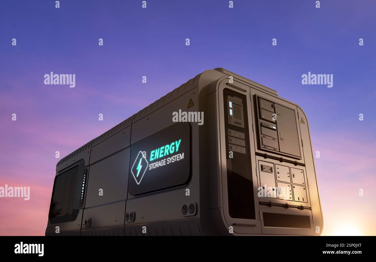 3d rendering energy storage system or battery container unit with ...