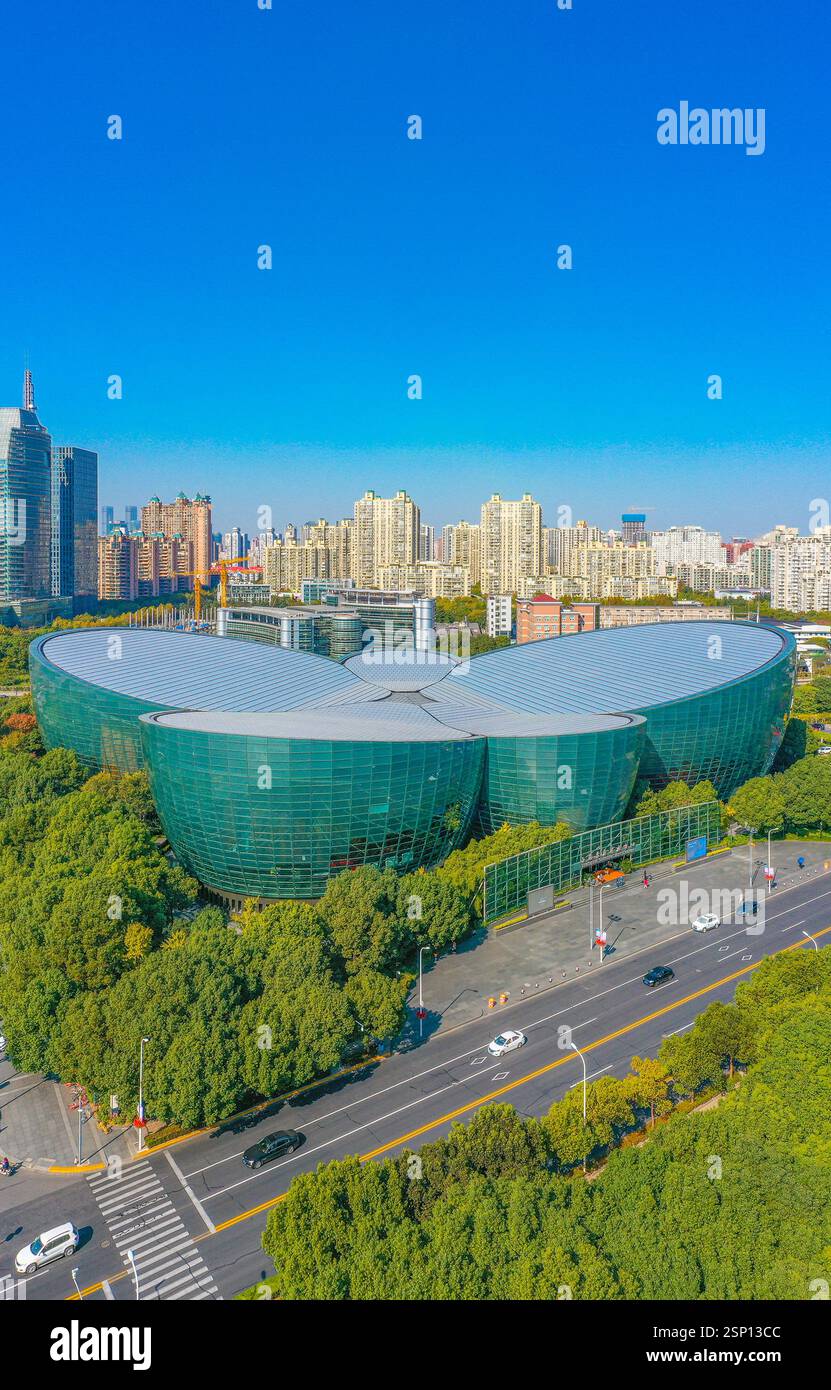 Aerial photography of the city scenery of Century Square Oriental Art ...