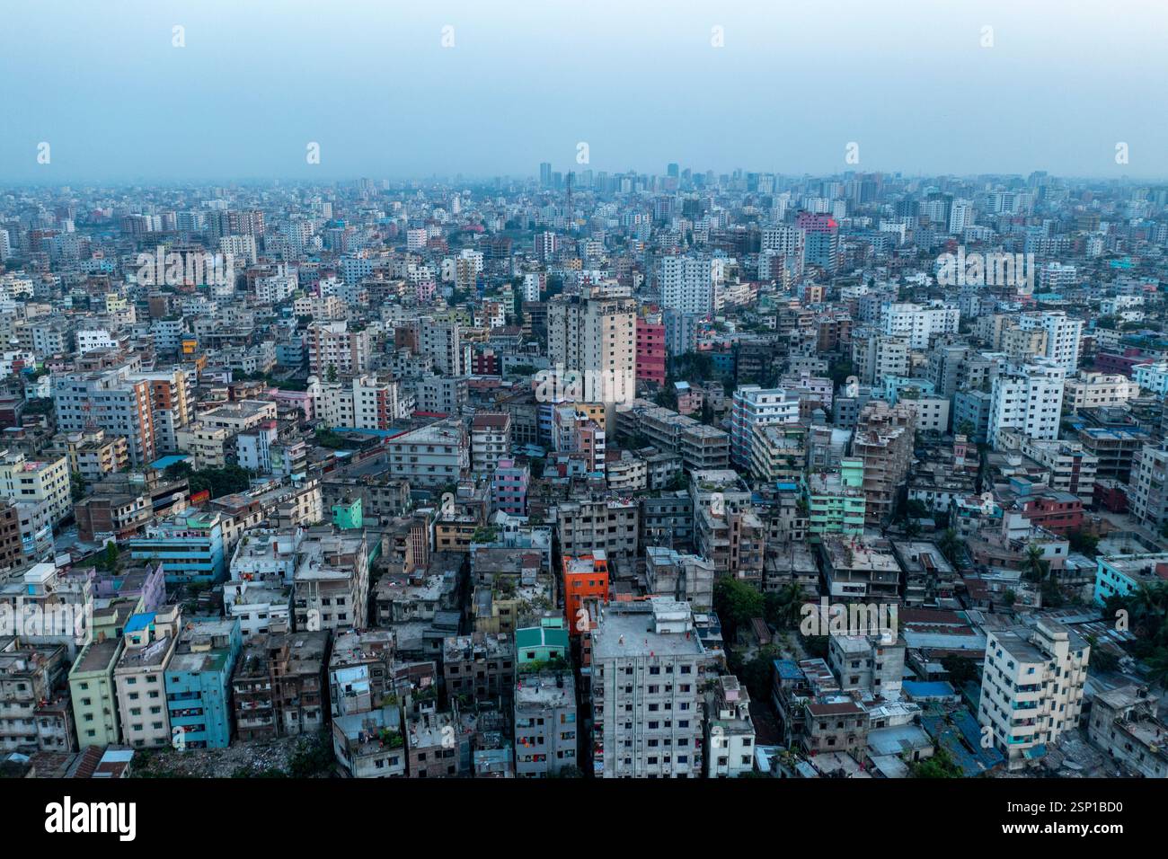 An aerial view of Dhaka, one of the most densely populated cities in ...