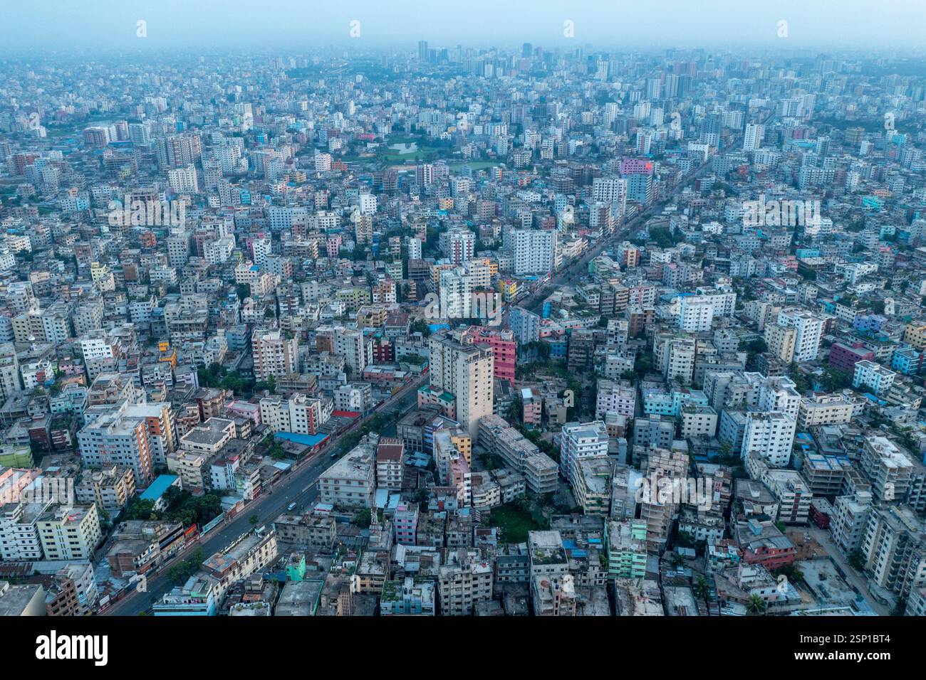 An aerial view of Dhaka, one of the most densely populated cities in ...