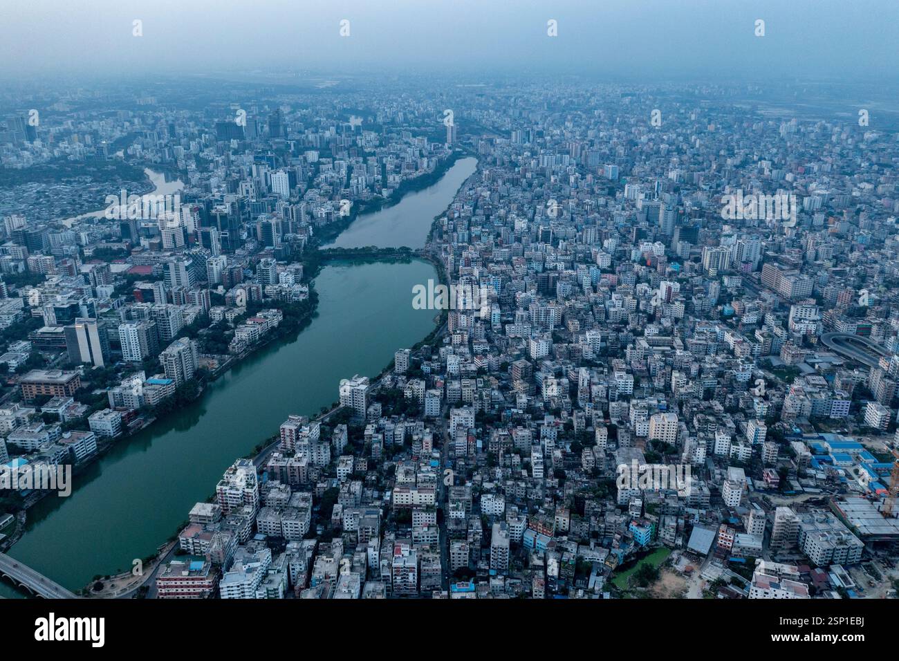 A stunning aerial view of Dhaka’s Gulshan area, featuring Gulshan Lake ...