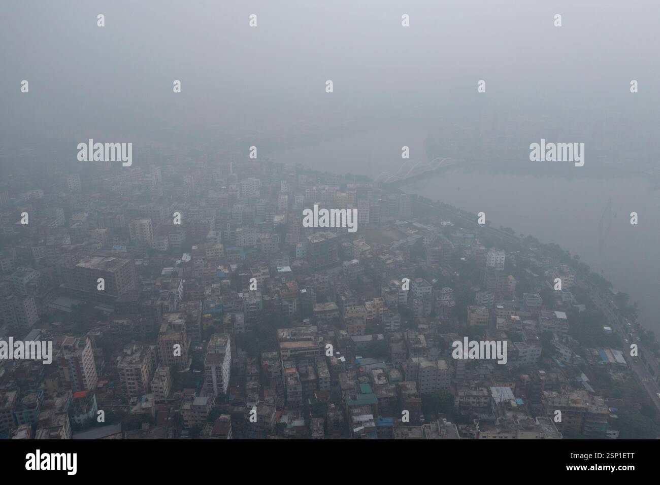 Aerial view of Dhaka blanketed in dense winter fog. Dhaka, Bangladesh Stock Photo - Alamy