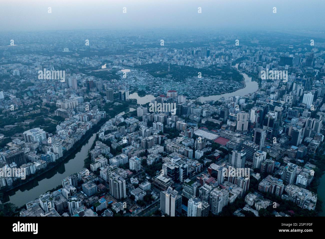 A stunning aerial view of Dhaka’s Gulshan area, featuring Gulshan Lake ...