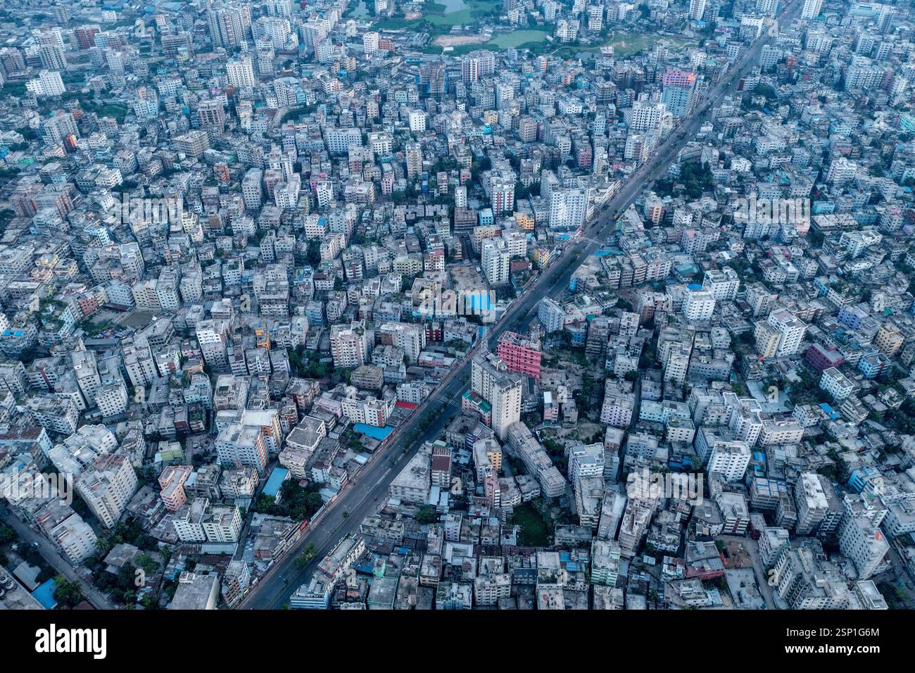 An aerial view of Dhaka, one of the most densely populated cities in ...