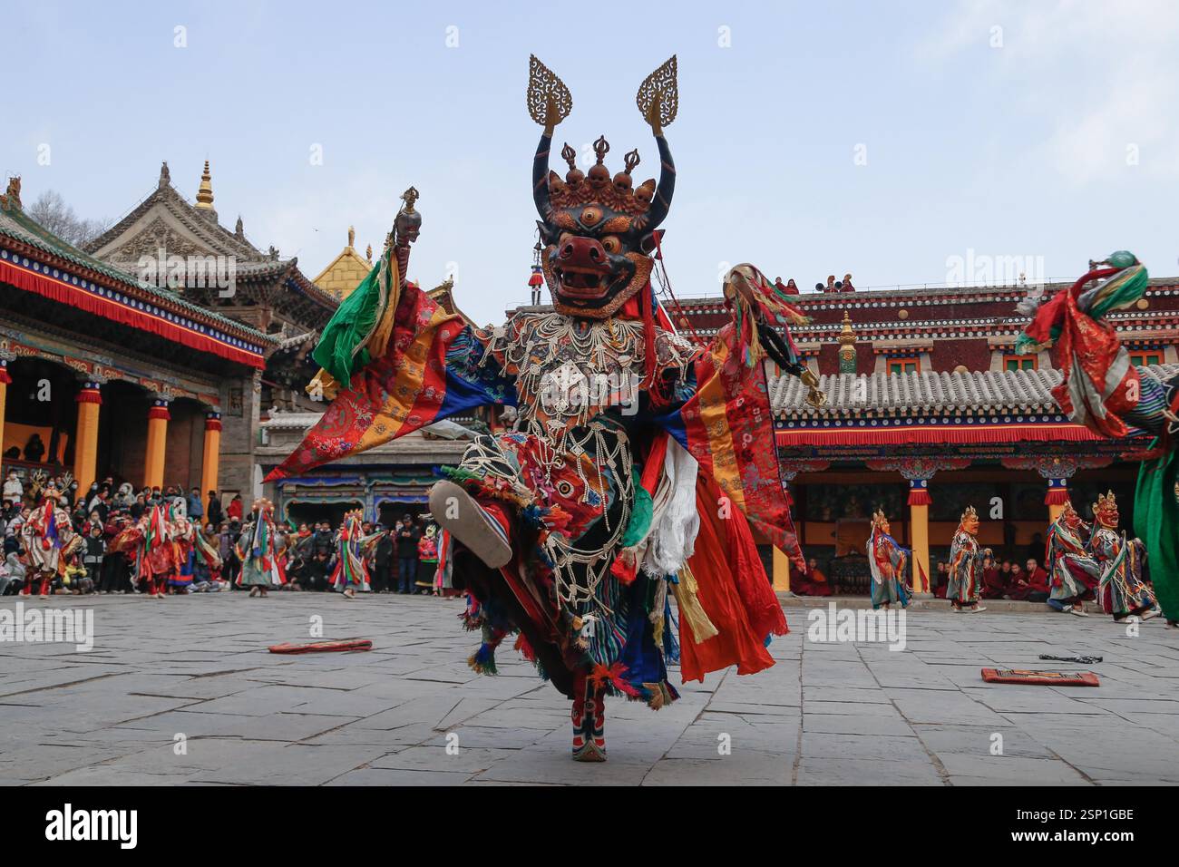 **CHINESE MAINLAND, HONG KONG, MACAU AND TAIWAN OUT** Monks perform ...