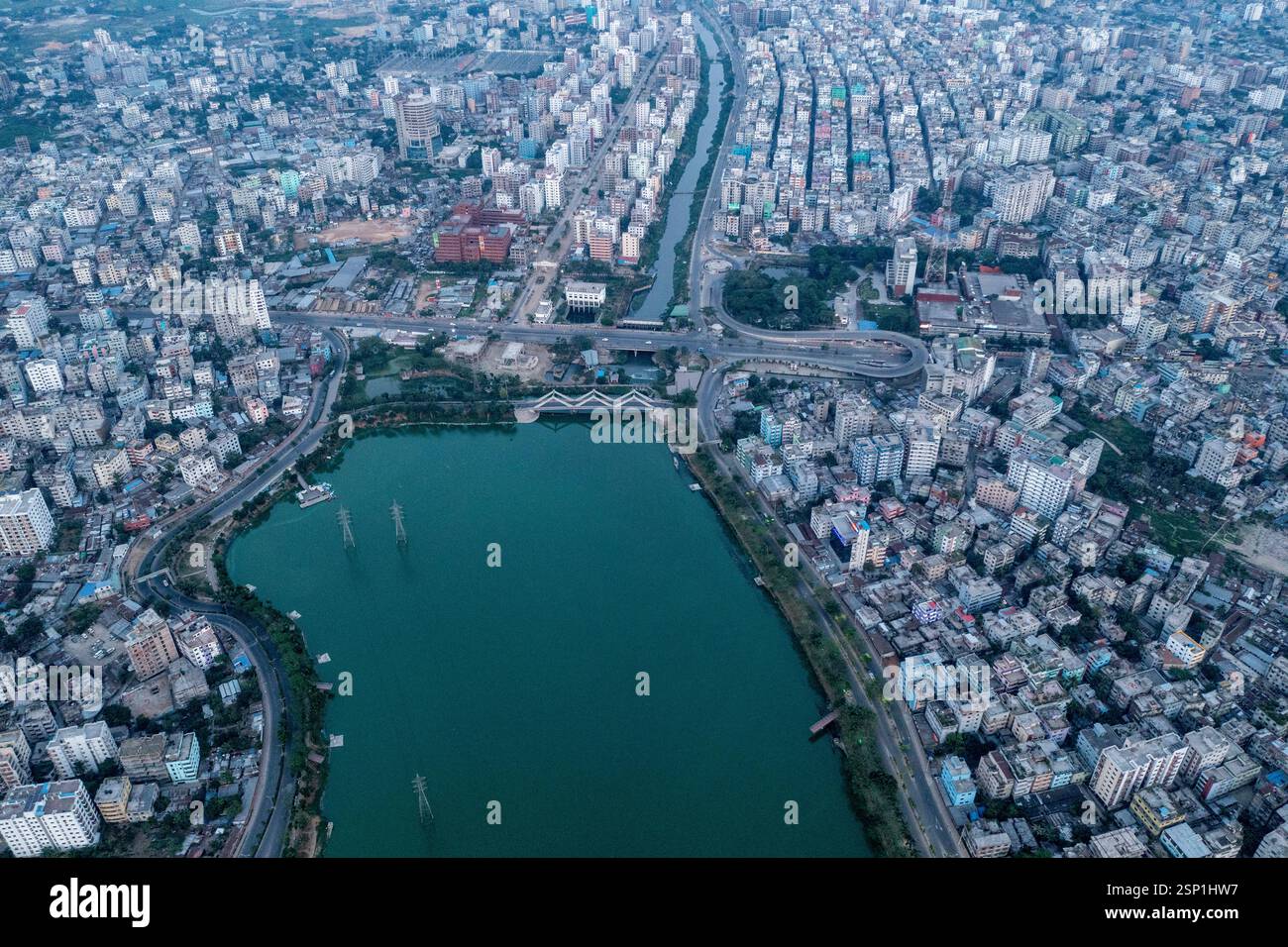 An aerial view of Dhaka, one of the most densely populated cities in ...