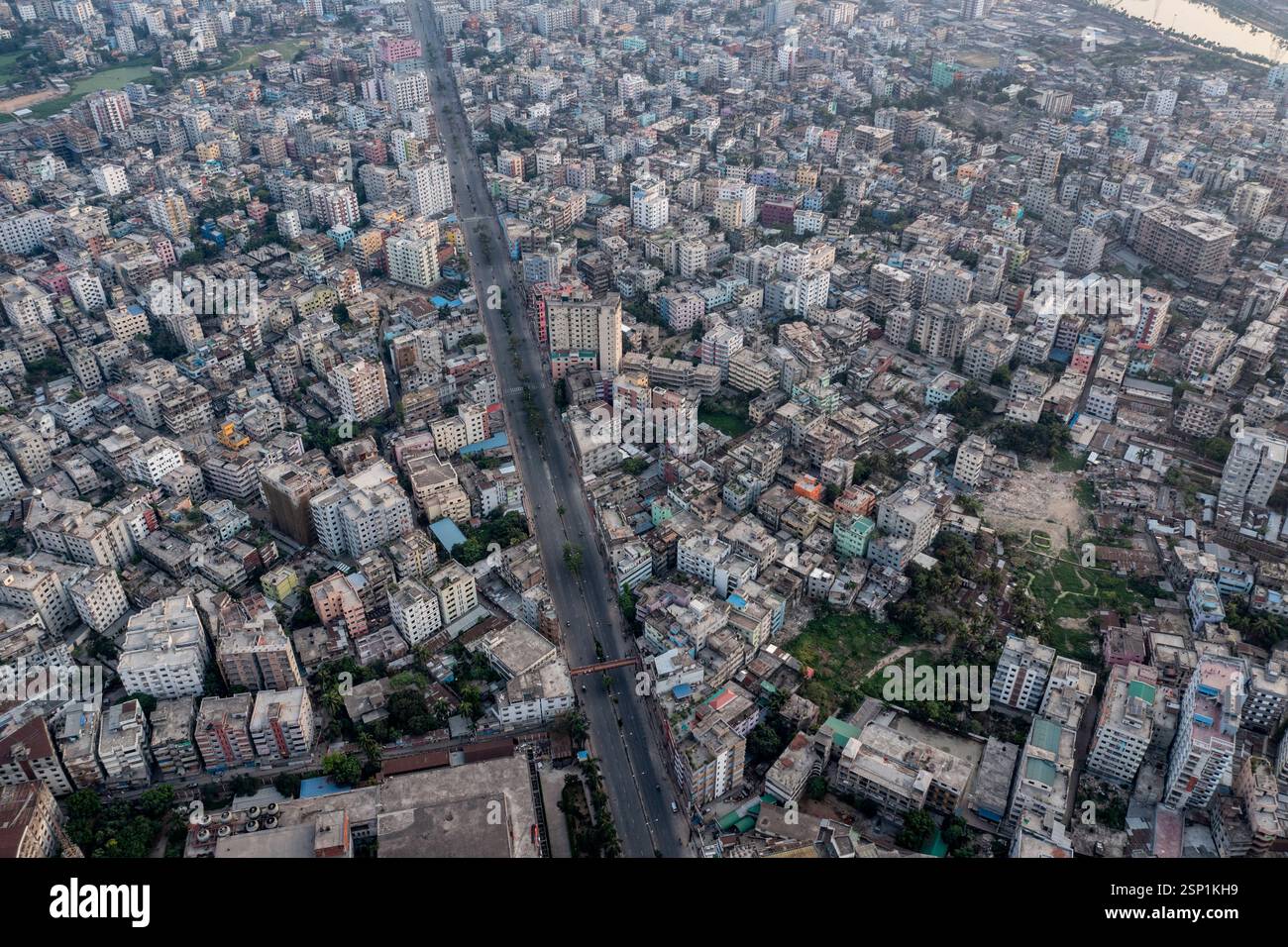 An aerial view of Dhaka, one of the most densely populated cities in ...