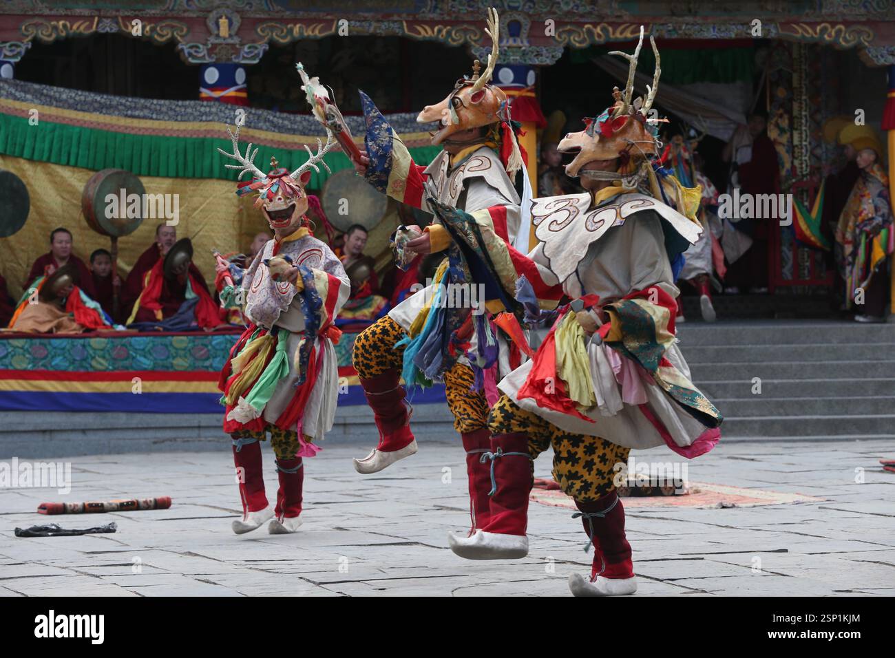 **CHINESE MAINLAND, HONG KONG, MACAU AND TAIWAN OUT** Monks perform ...