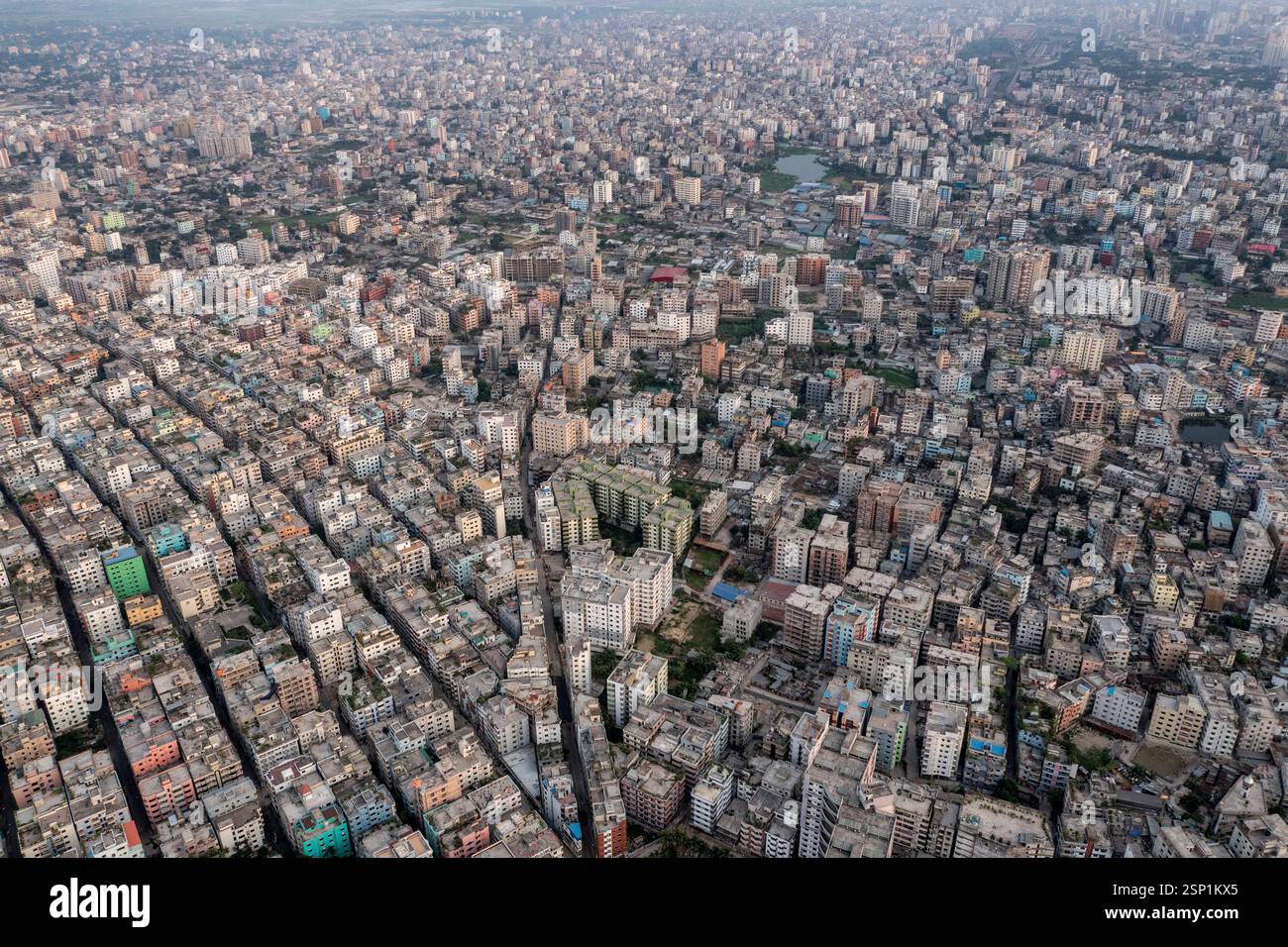 An aerial view of Dhaka, one of the most densely populated cities in ...