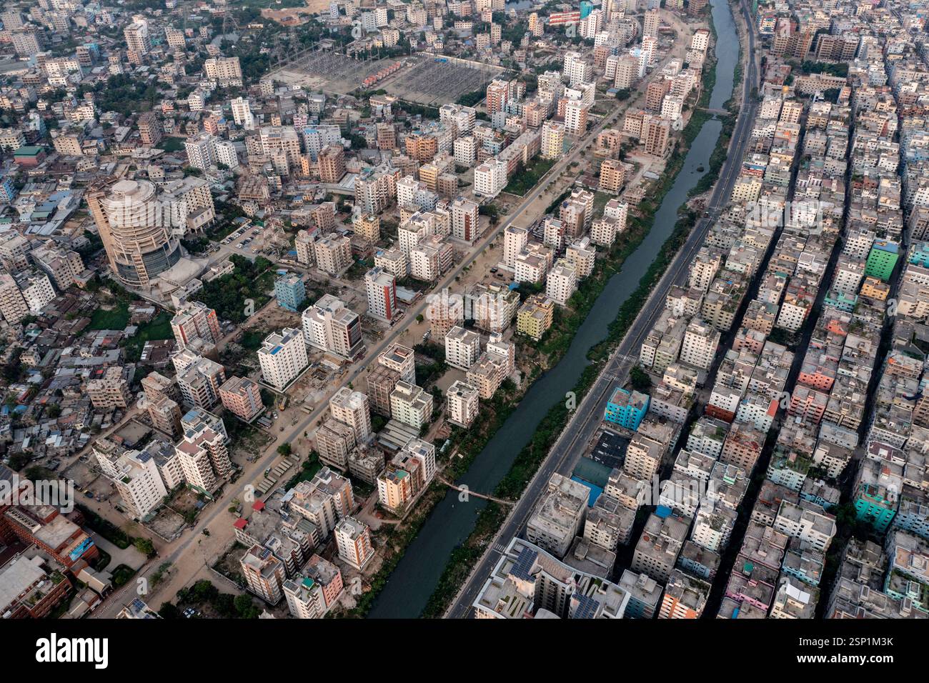 An aerial view of Dhaka, one of the most densely populated cities in ...