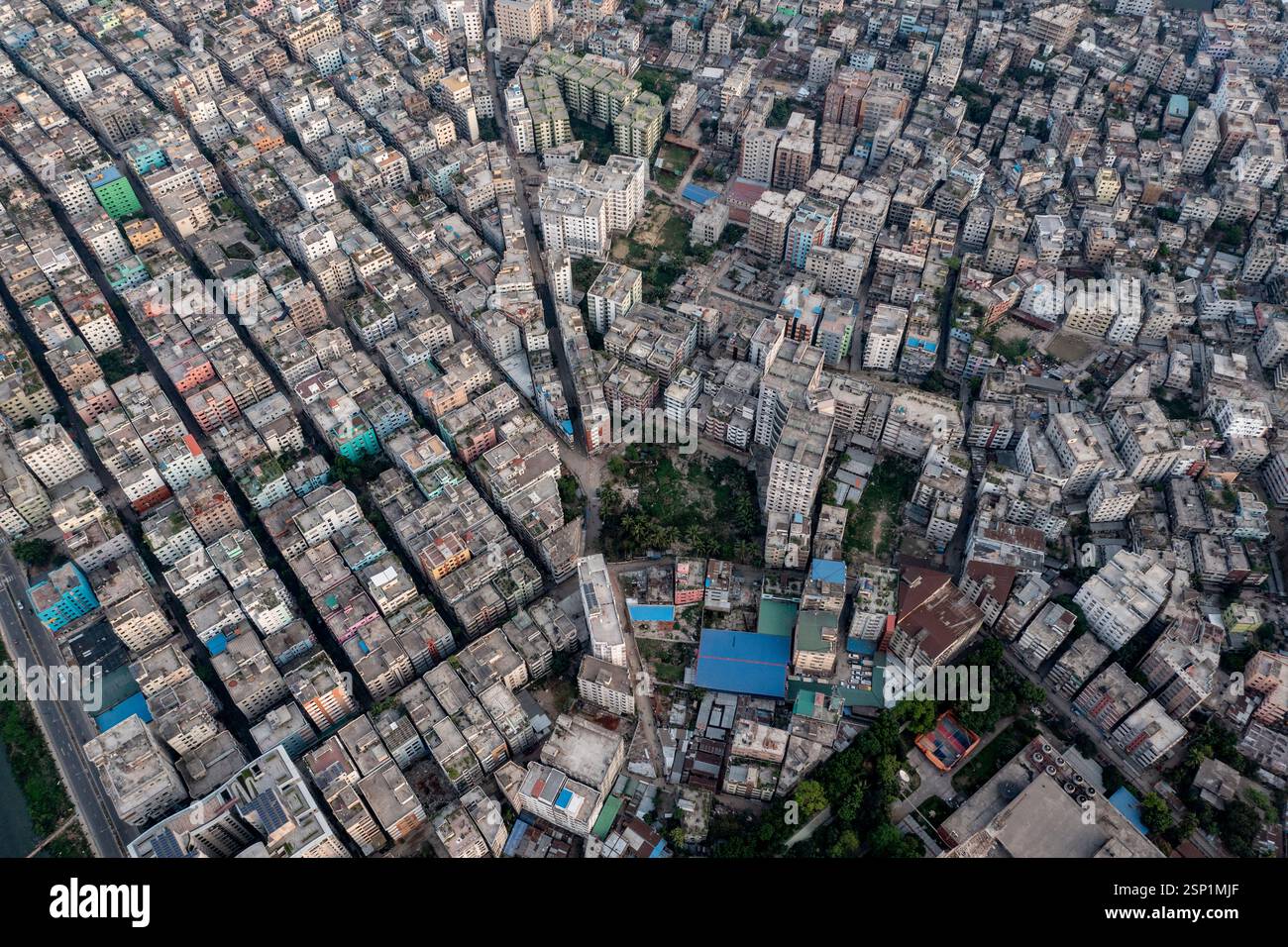 An aerial view of Dhaka, one of the most densely populated cities in the world. Dhaka ...