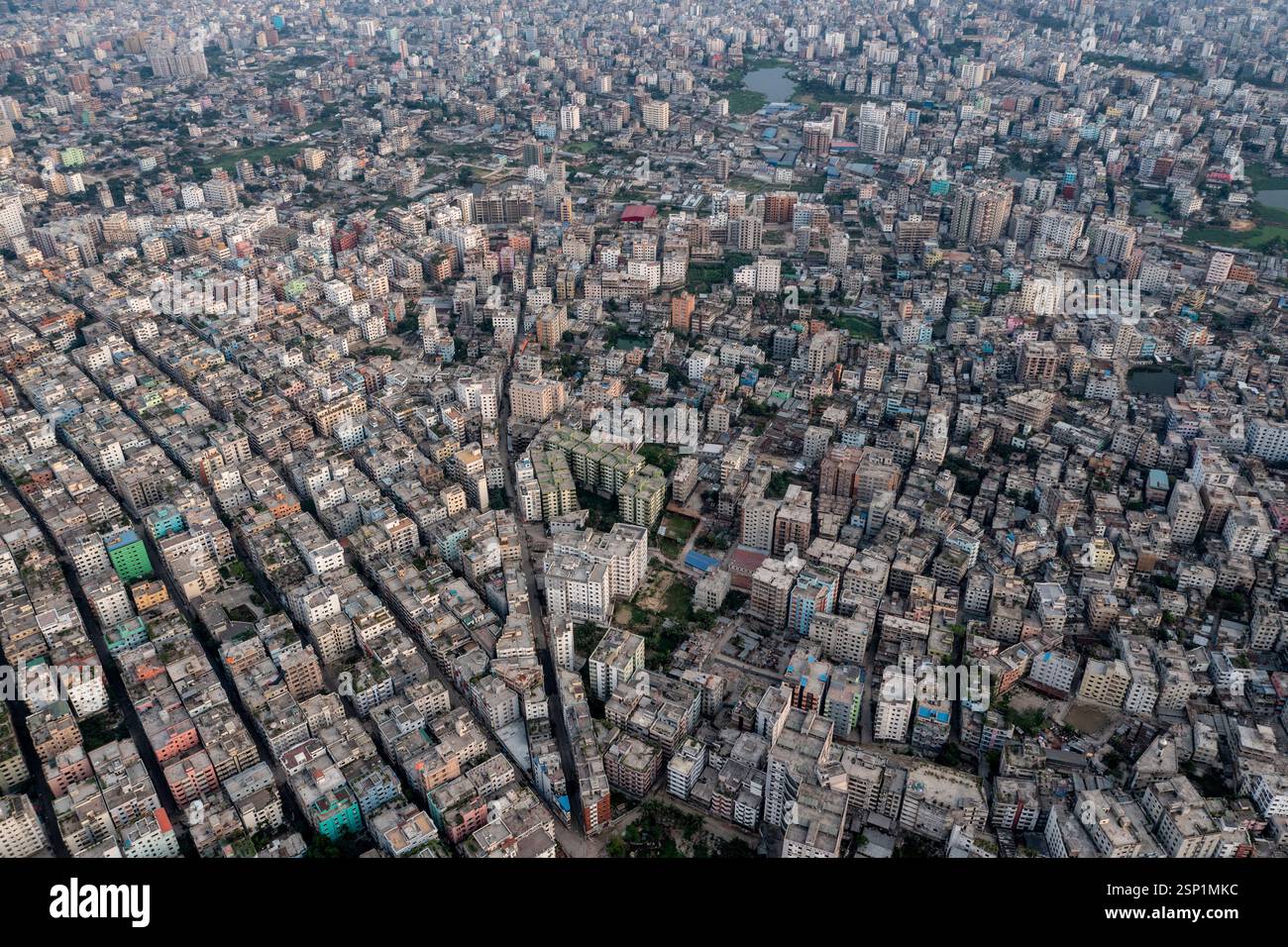 An aerial view of Dhaka, one of the most densely populated cities in ...