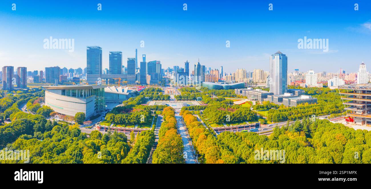 Aerial view of Century Square in Shanghai, China Stock Photo - Alamy