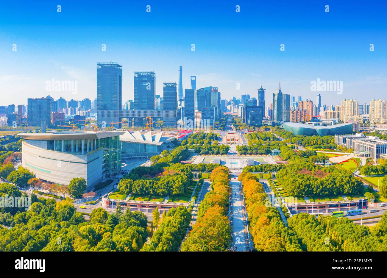 Aerial view of Century Square in Shanghai, China Stock Photo - Alamy