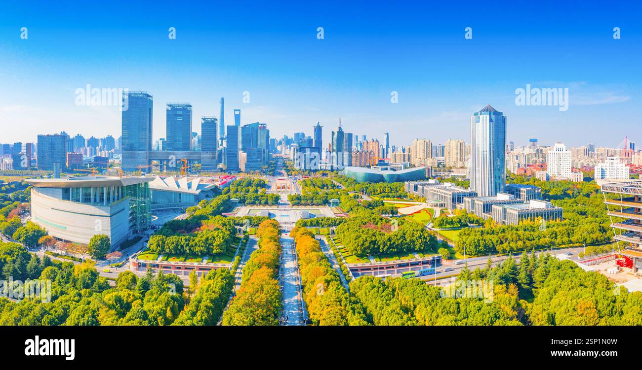 Aerial view of Century Square in Shanghai, China Stock Photo - Alamy