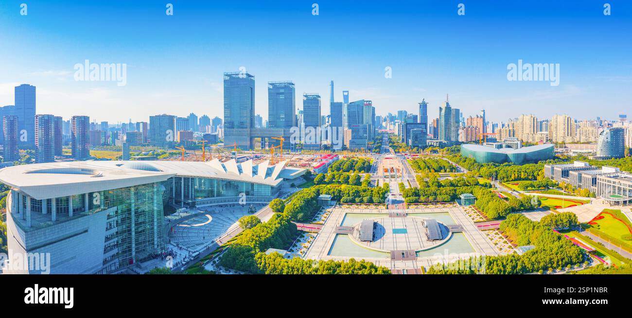 Aerial view of Century Square in Shanghai, China Stock Photo - Alamy