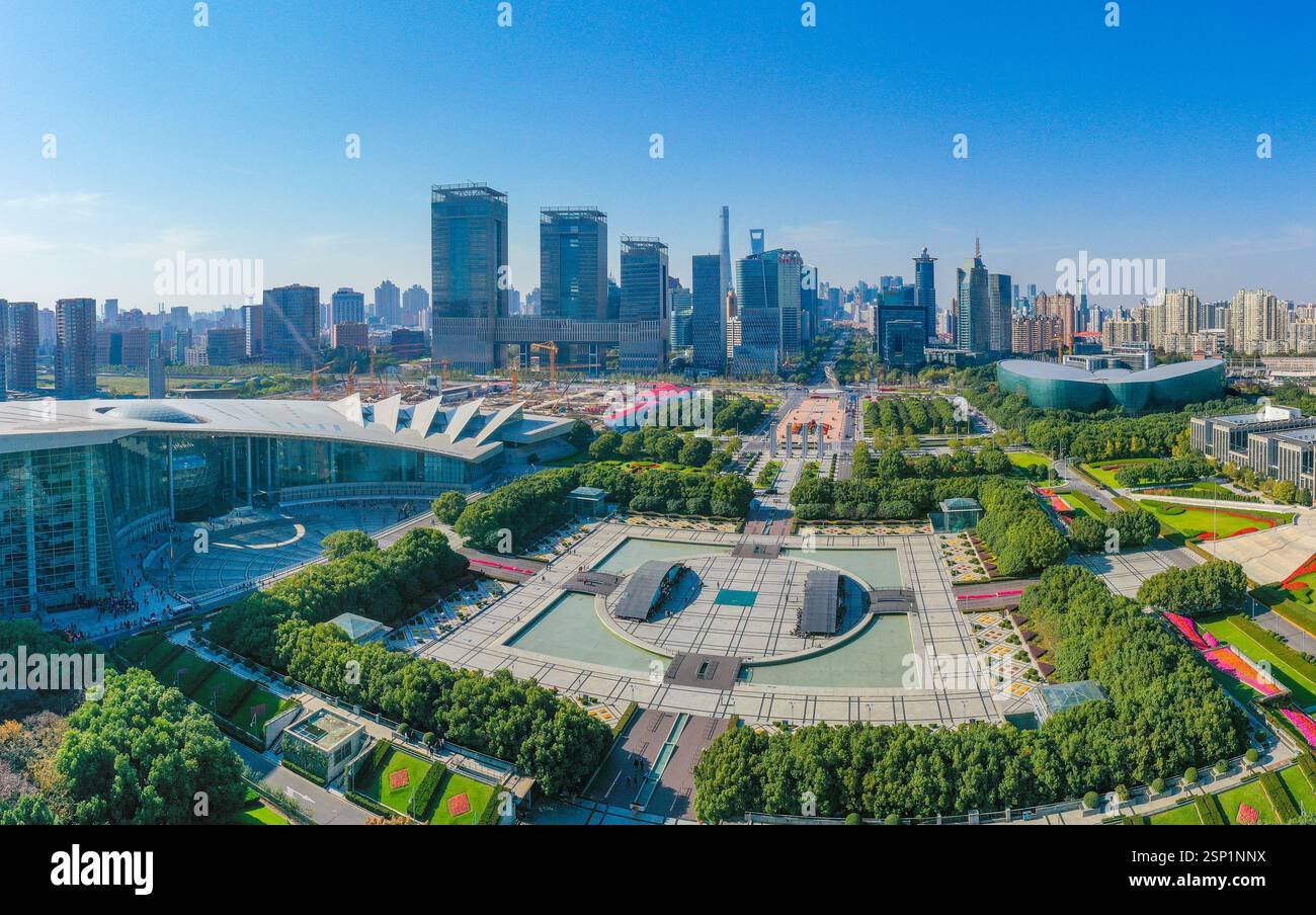 Aerial view of Century Square in Shanghai, China Stock Photo - Alamy