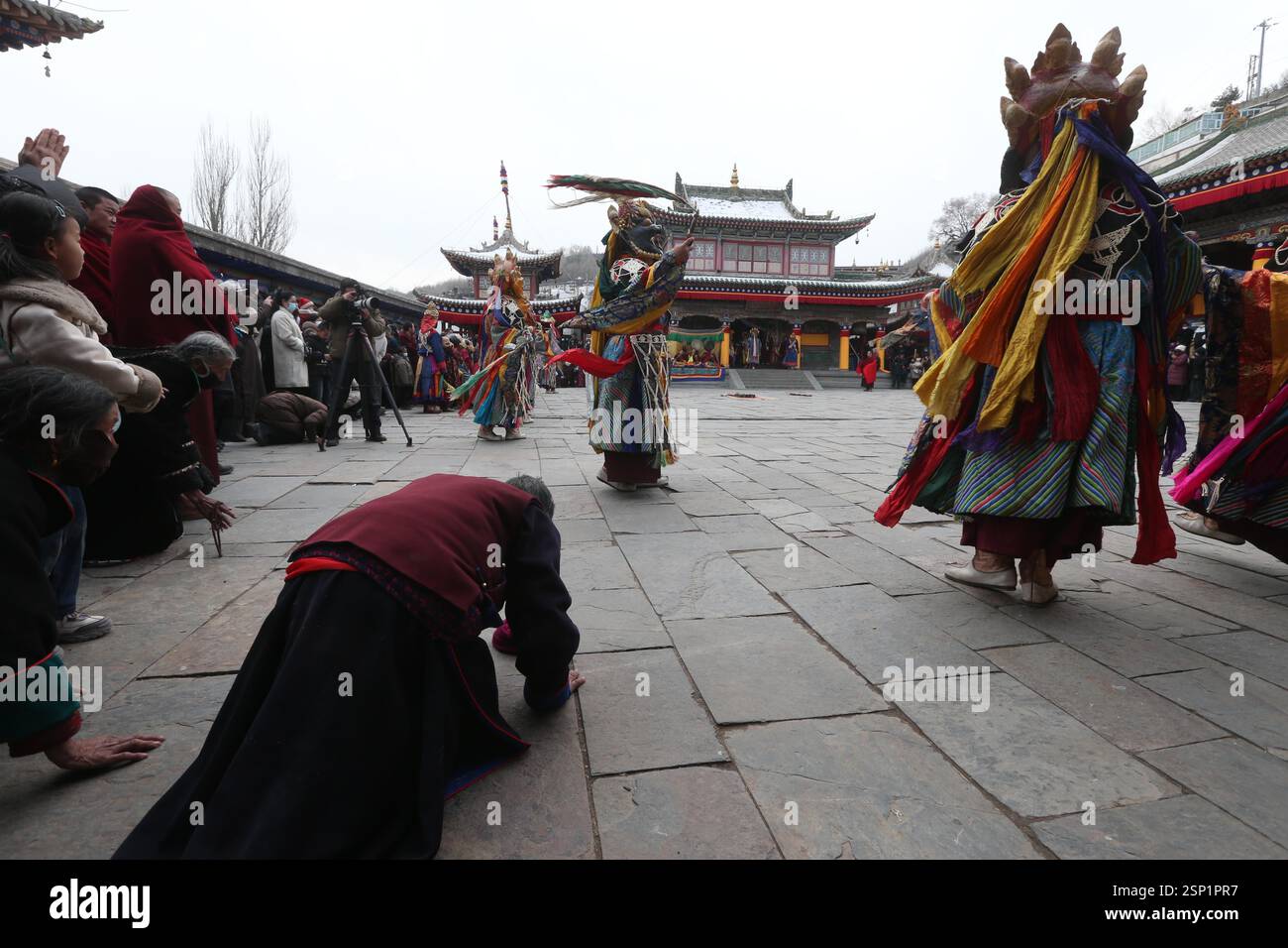 **CHINESE MAINLAND, HONG KONG, MACAU AND TAIWAN OUT** Monks perform ...