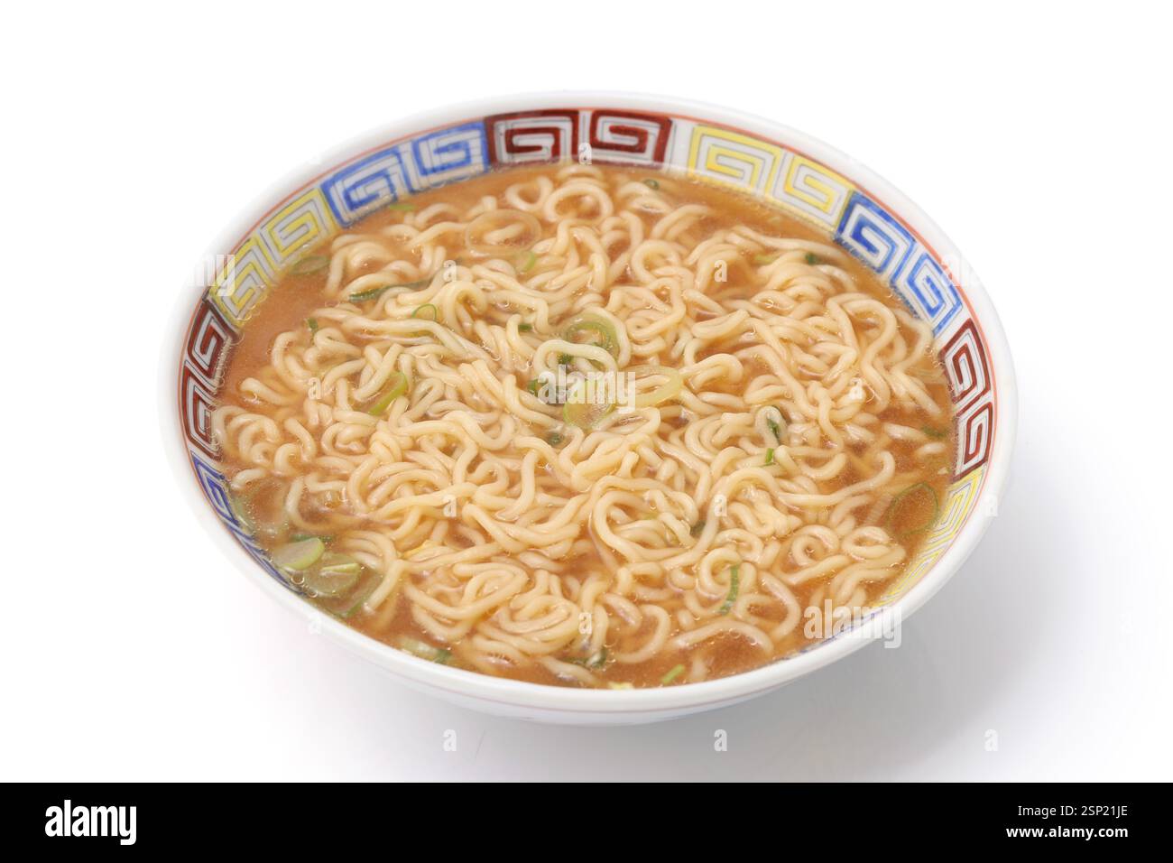Japanese instant ramen noodles in a bowl on white background Stock ...