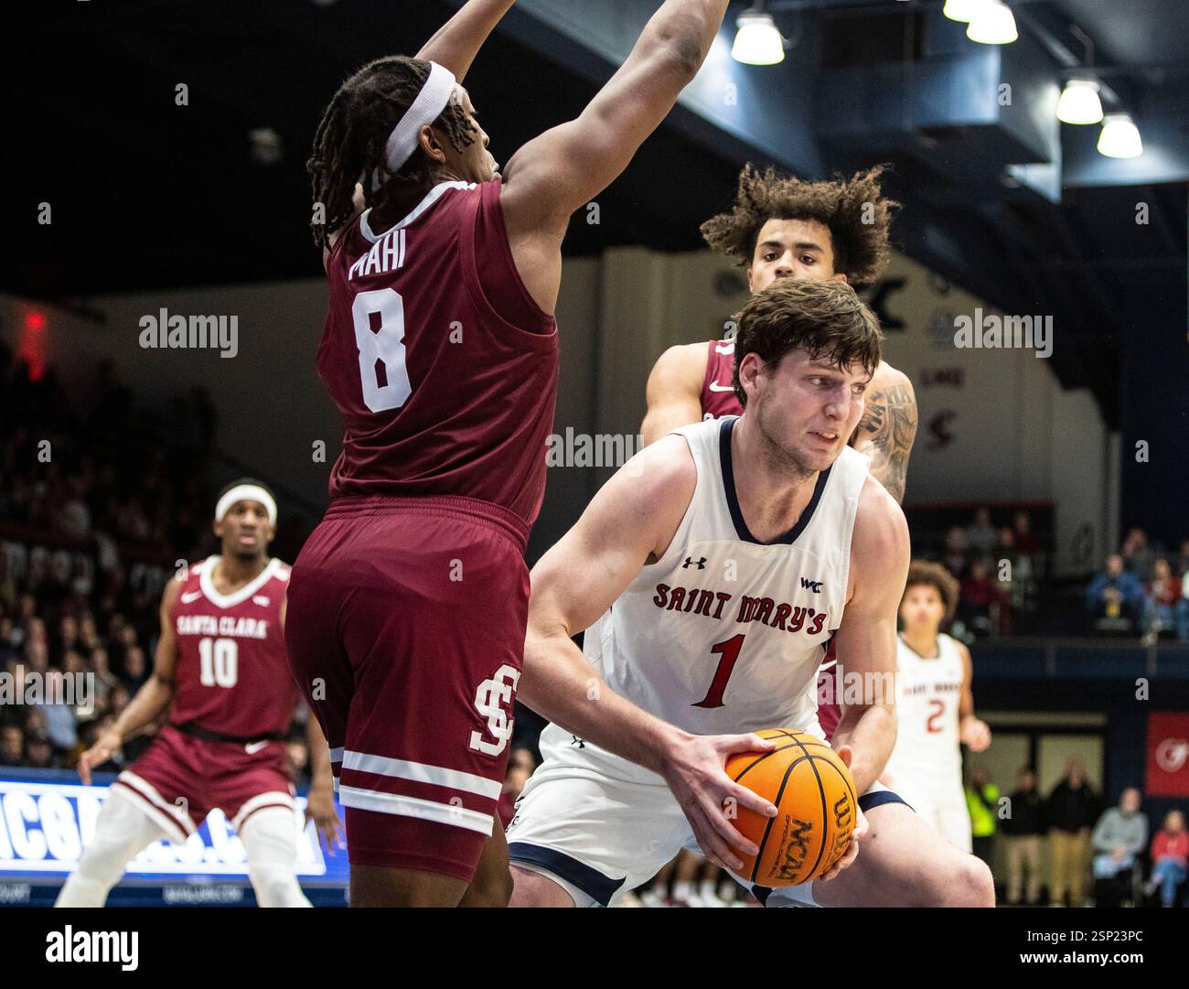 Moraga, CA U.S. 16th Feb, 2025. A. Saint Marys center Harry Wessels (1 ...