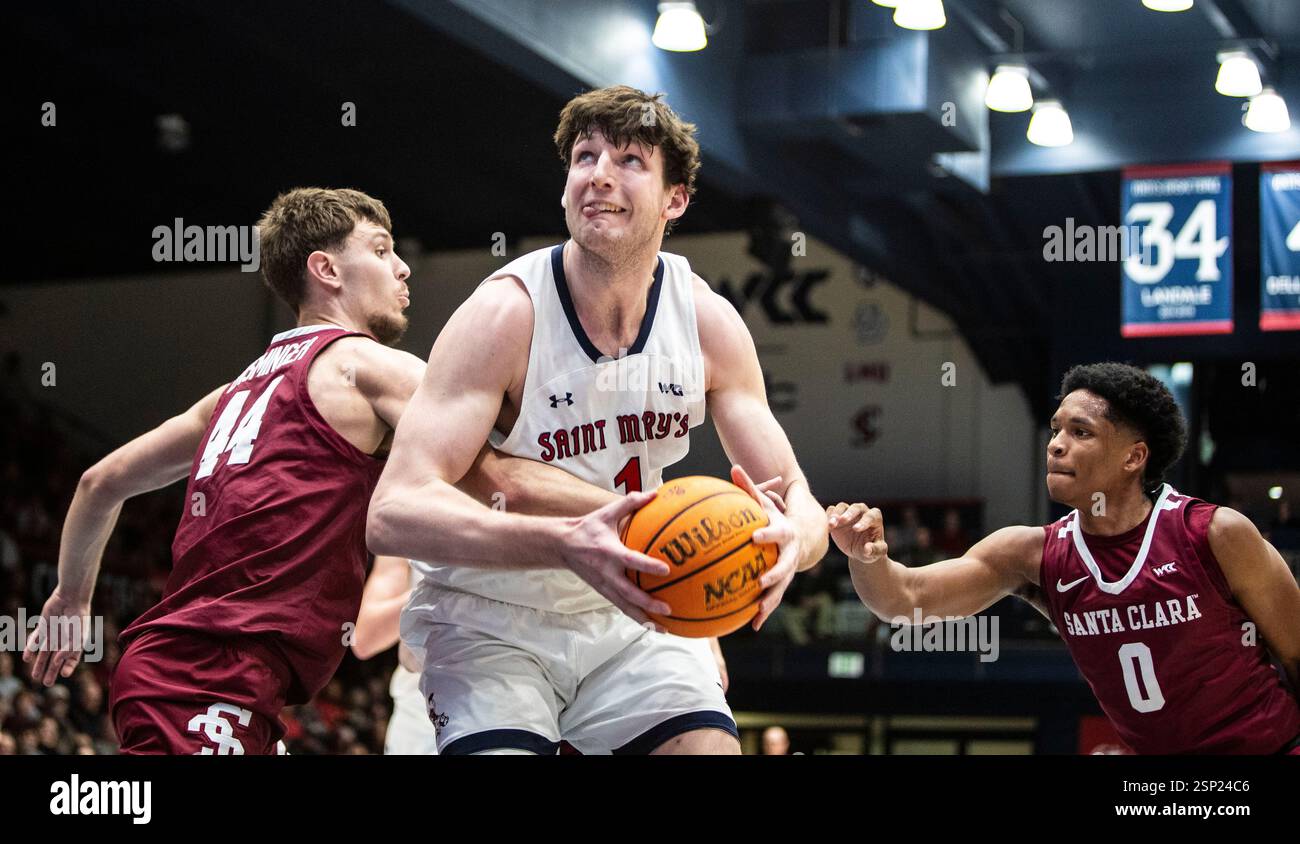Moraga, CA U.S. 16th Feb, 2025. A. Saint Marys center Harry Wessels (1 ...