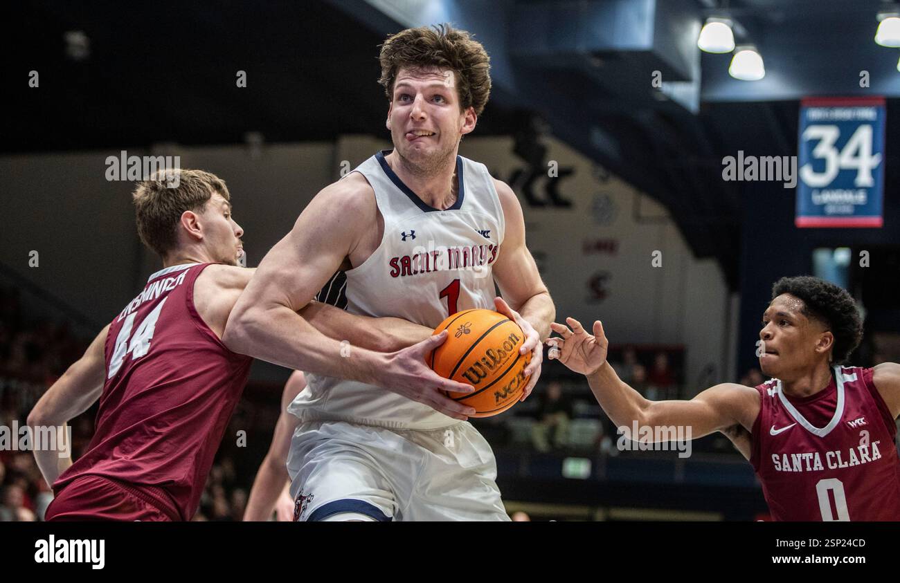 Moraga, CA U.S. 16th Feb, 2025. A. Saint Marys center Harry Wessels (1 ...
