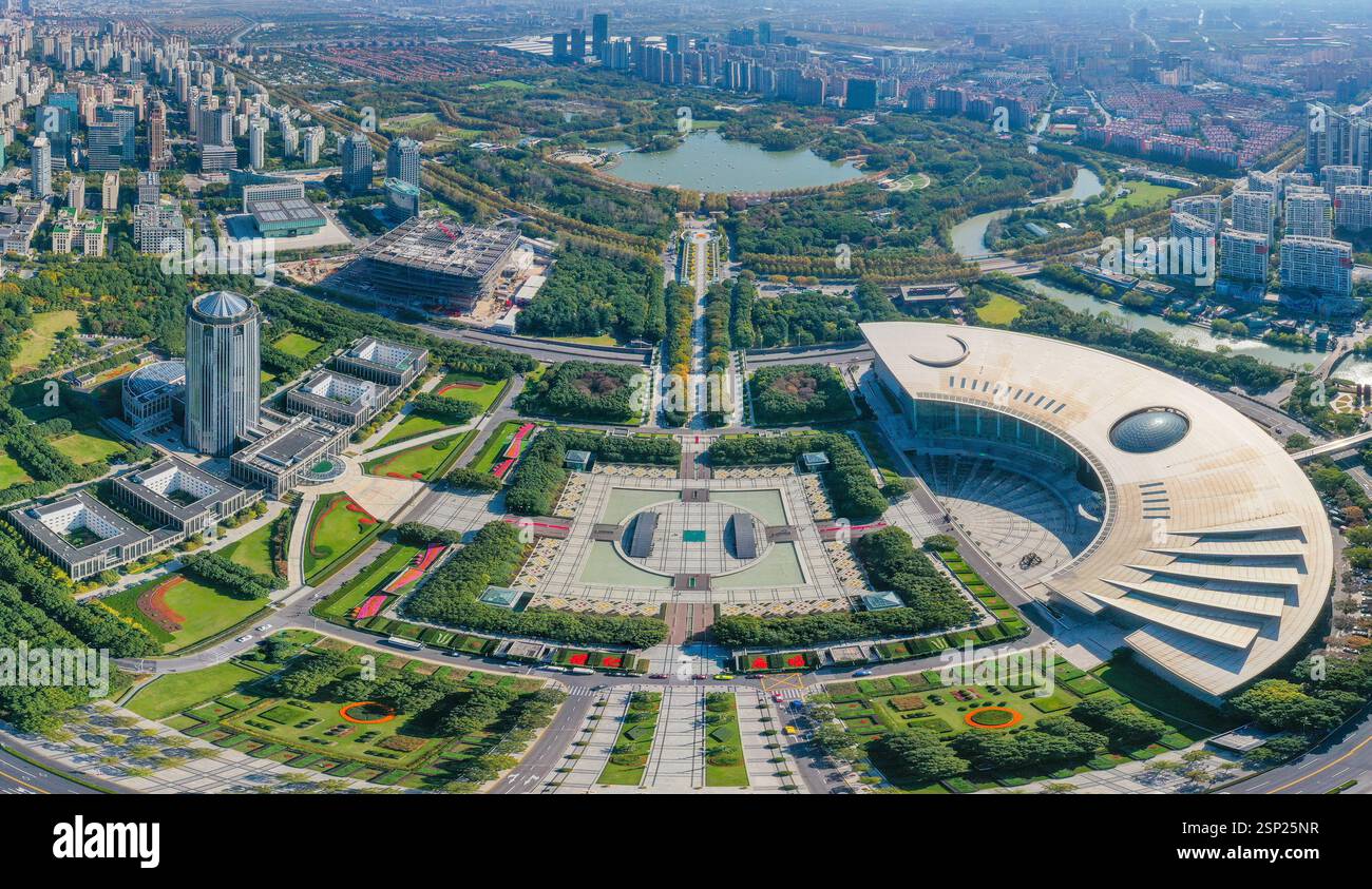 Aerial view of Century Square in Shanghai, China Stock Photo - Alamy