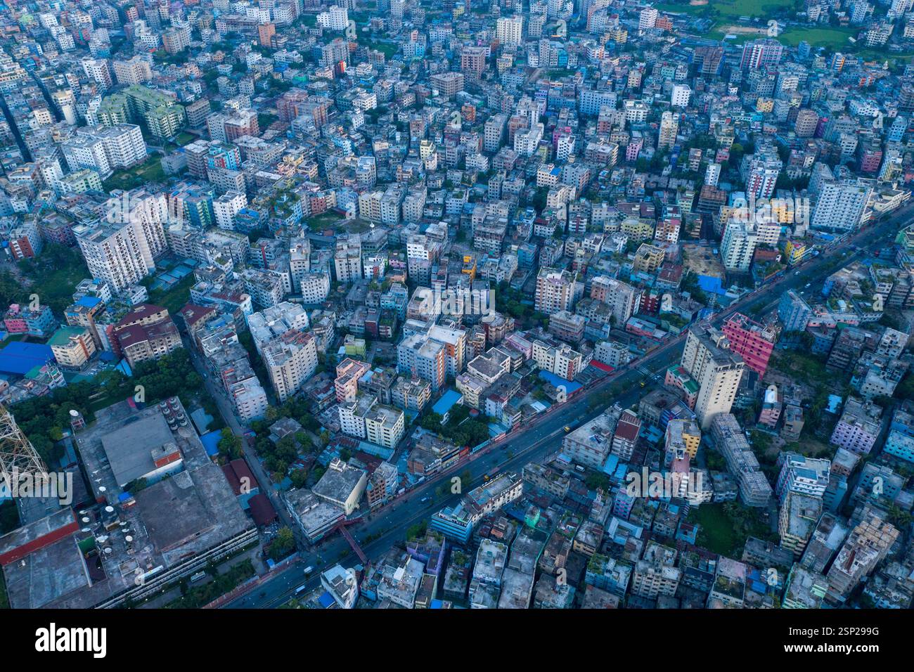 An aerial view of Dhaka, one of the most densely populated cities in ...