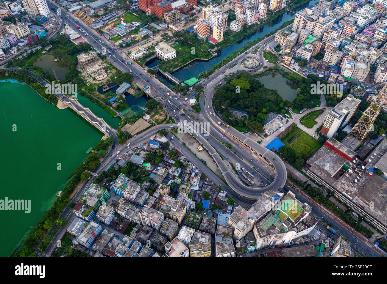 A breathtaking aerial view of Dhaka’s Rampura U-loop, showcasing the ...