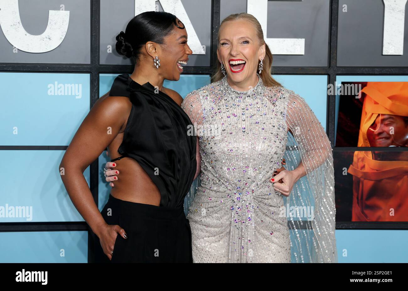 Naomi Ackie and Toni Collette attend the "Mickey 17" World Premiere at ...