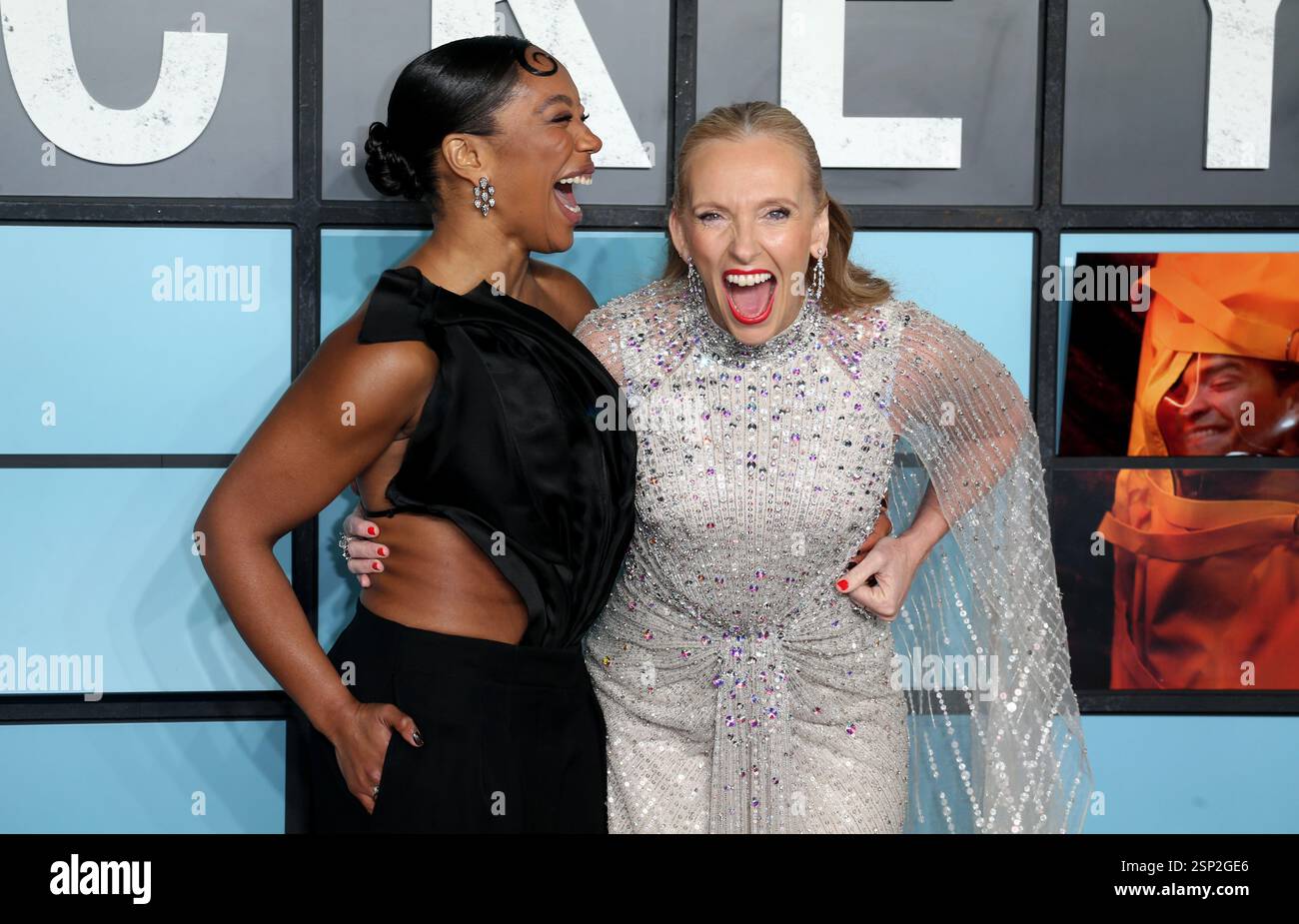 Naomi Ackie and Toni Collette attend the "Mickey 17" World Premiere at ...