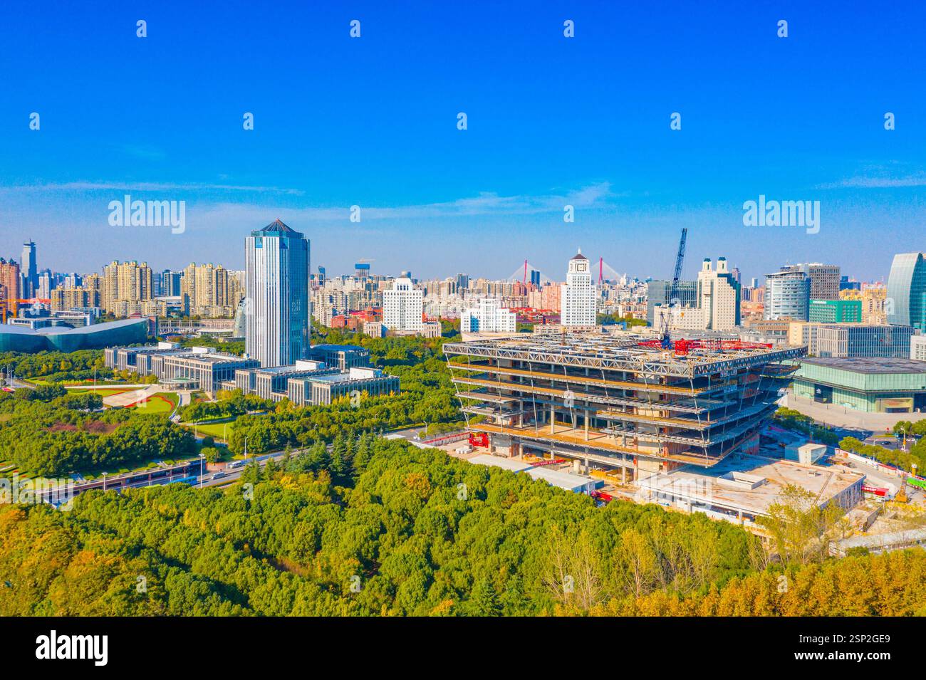 Aerial photography of the city scenery around the Shanghai Pudong New ...