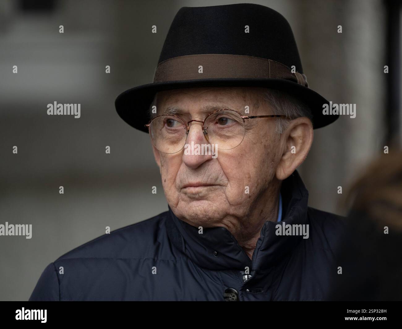 Munich, Germany. 13th Feb, 2025. Abba Naor, survivor of the Dachau ...
