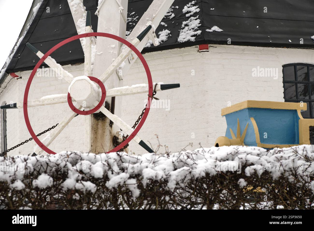A detailed view of the windmill winding gear in Rolde, Netherlands ...