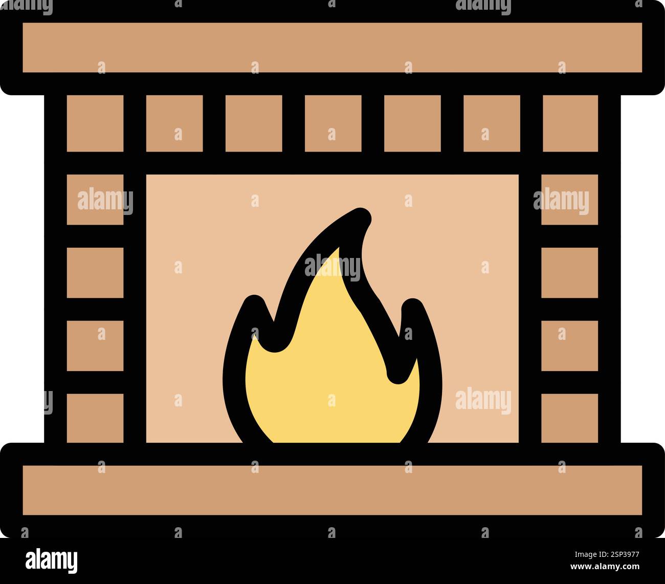 Modern fireplace illustration vector Stock Vector Images - Alamy