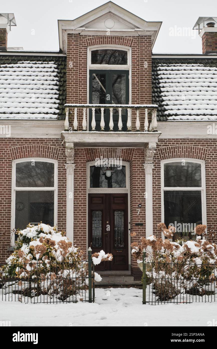 February 12, 2025 - Rolde, Netherlands: A traditional Dutch brick house ...