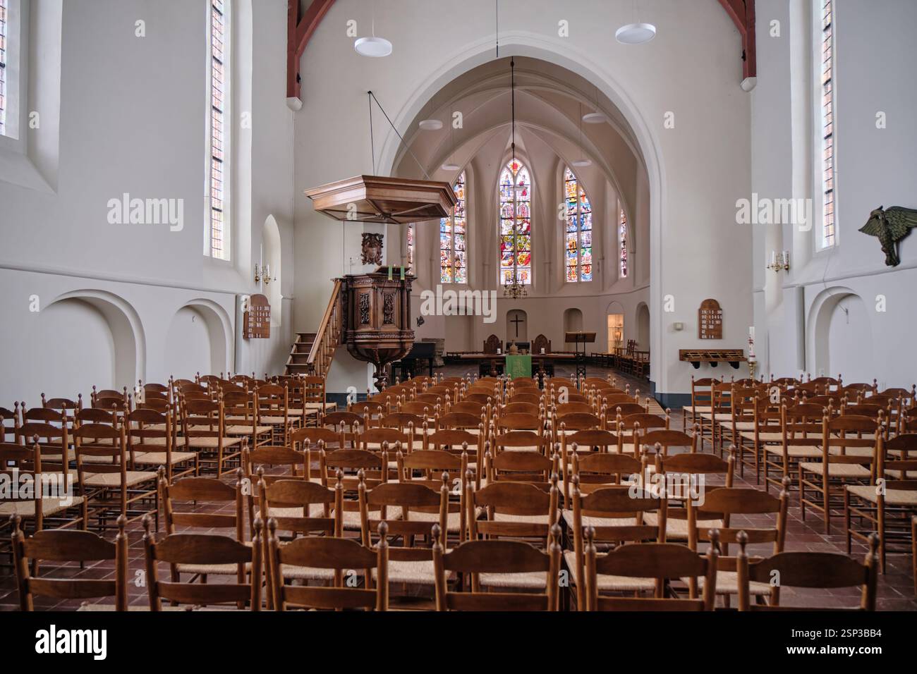 February 12, 2025 - Rolde, Netherlands: The interior of Jacobus Church ...