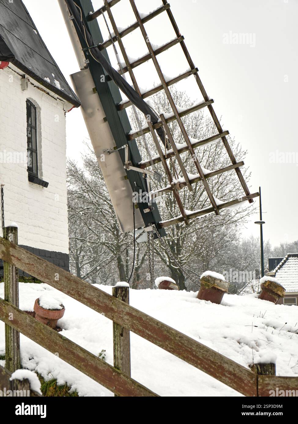 A detailed view of the windmill blades also known as sails, in Rolde ...
