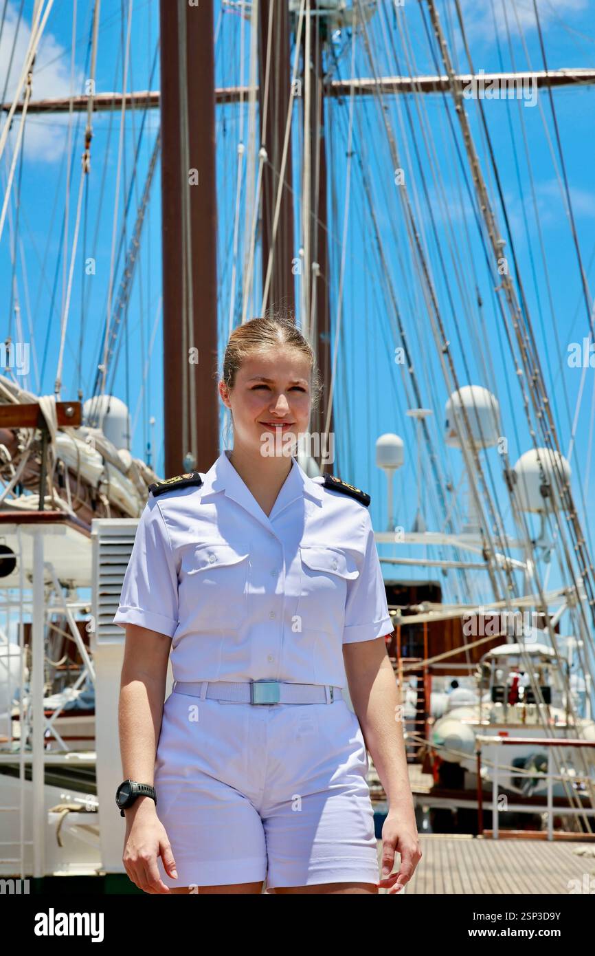 Crown Princess Leonor on board of 'Juan Sebastian de Elcano' arrives to ...