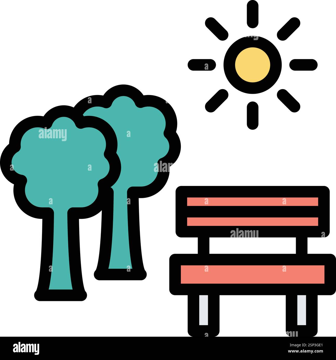 Bench park vector vectors hi-res stock photography and images - Alamy