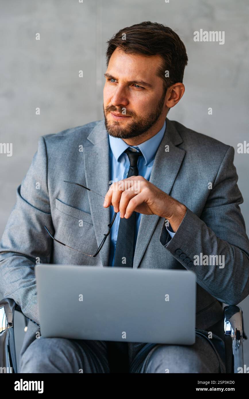 Happy professional business man company employee, young entrepreneur ...