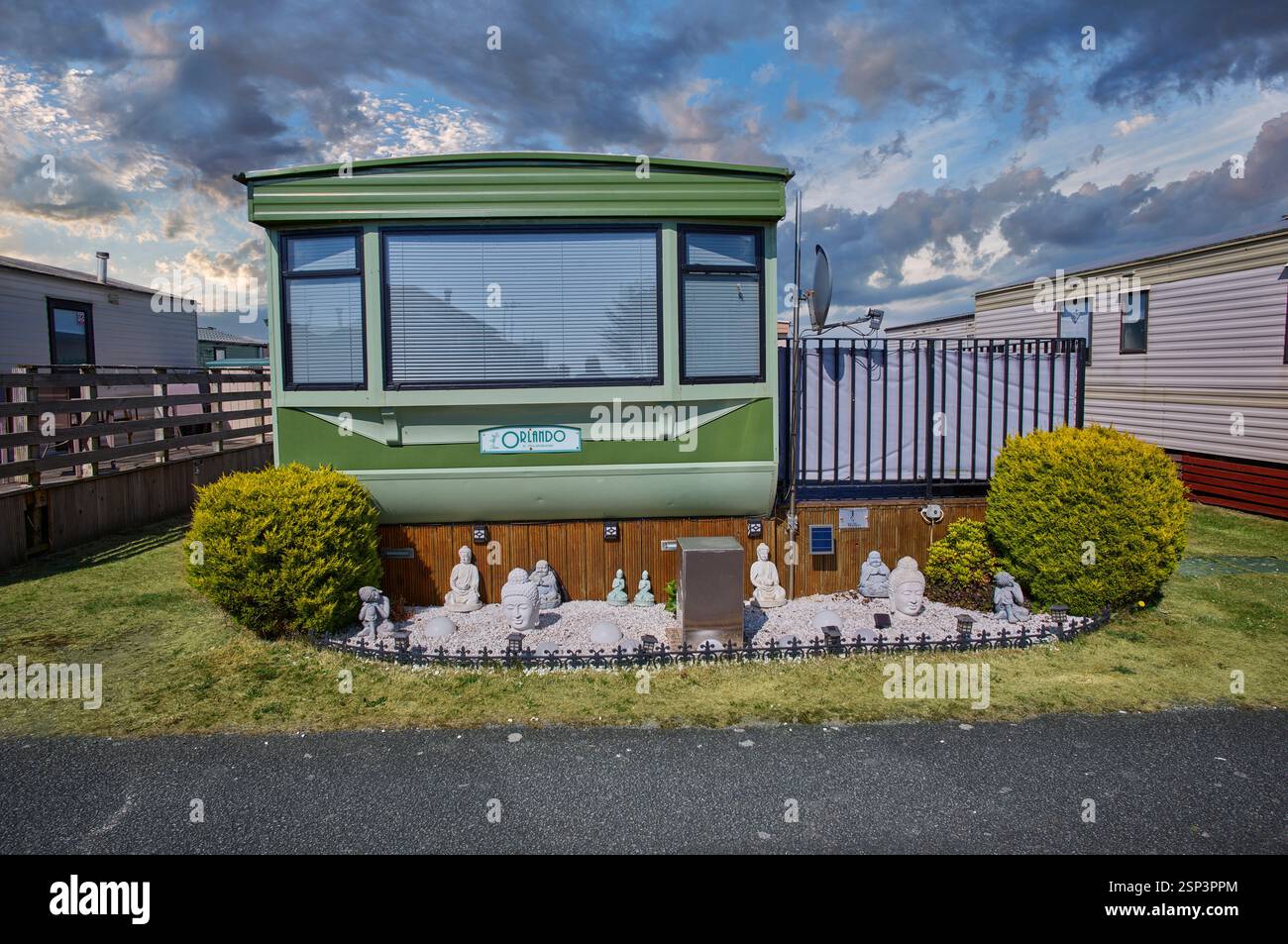 Colour photo of static caravans in a caravan park at Southerness ...