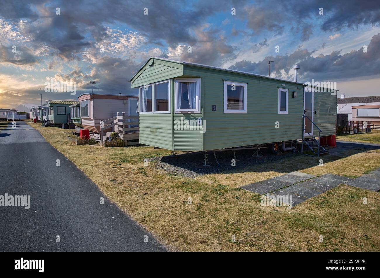 Colour photo of static caravans in a caravan park at Southerness ...