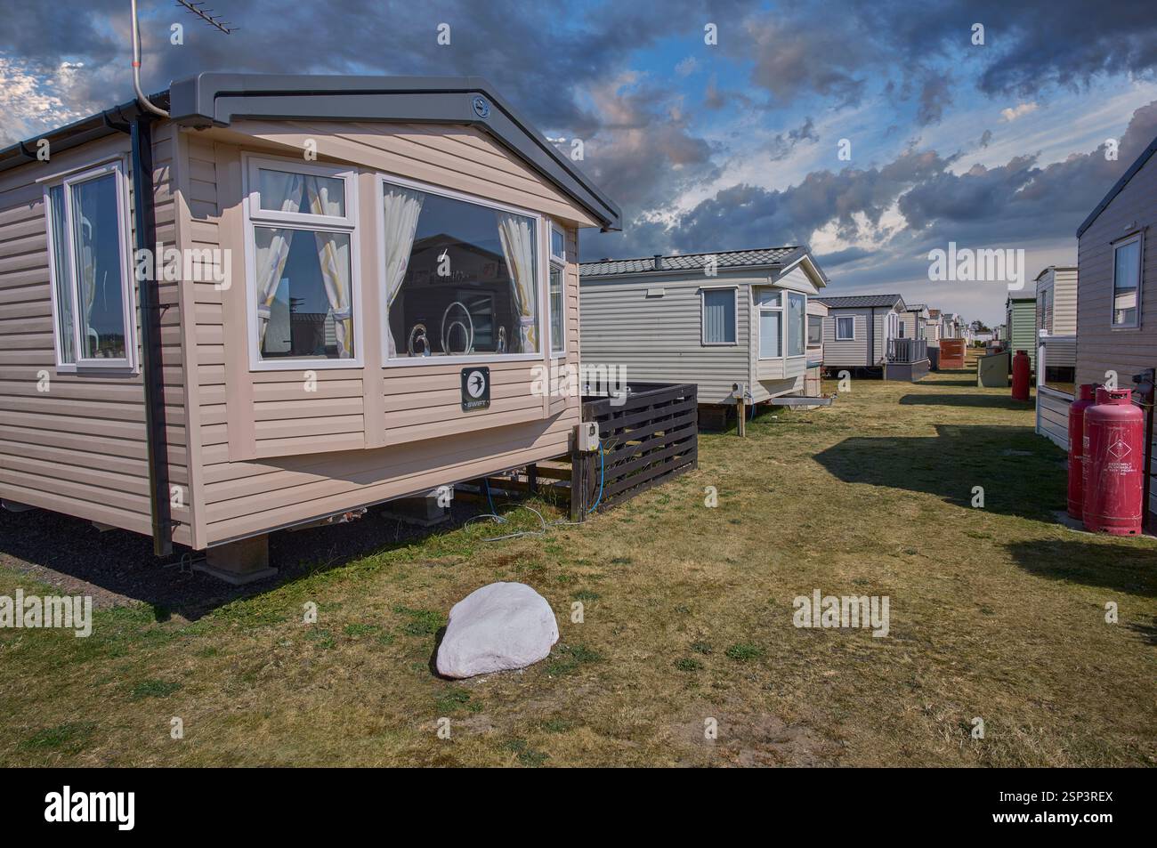 Colour photo of static caravans in a caravan park at Southerness ...