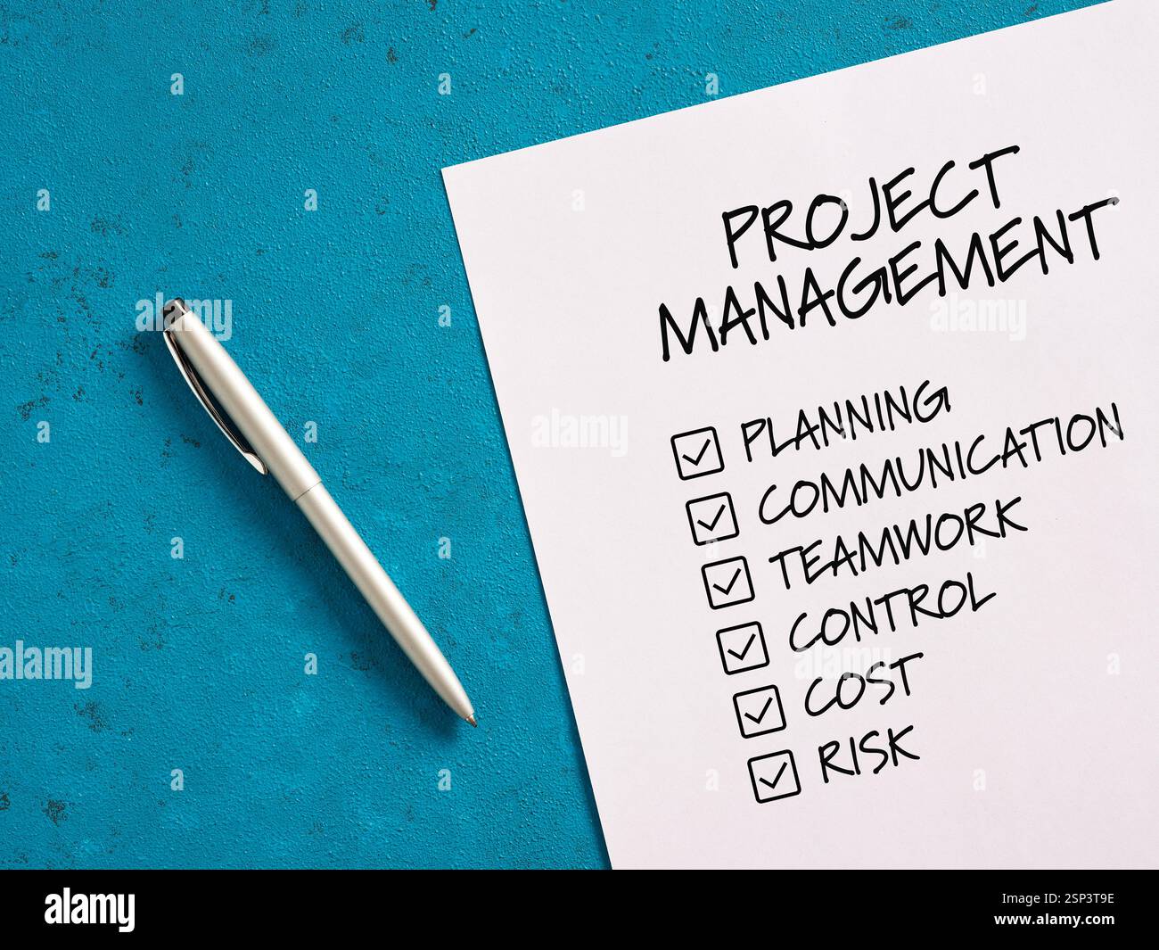 Project management checklist highlighting key aspects such as planning ...