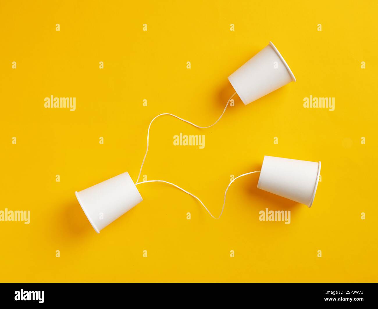 Simple communication device made with two white paper cups and string ...