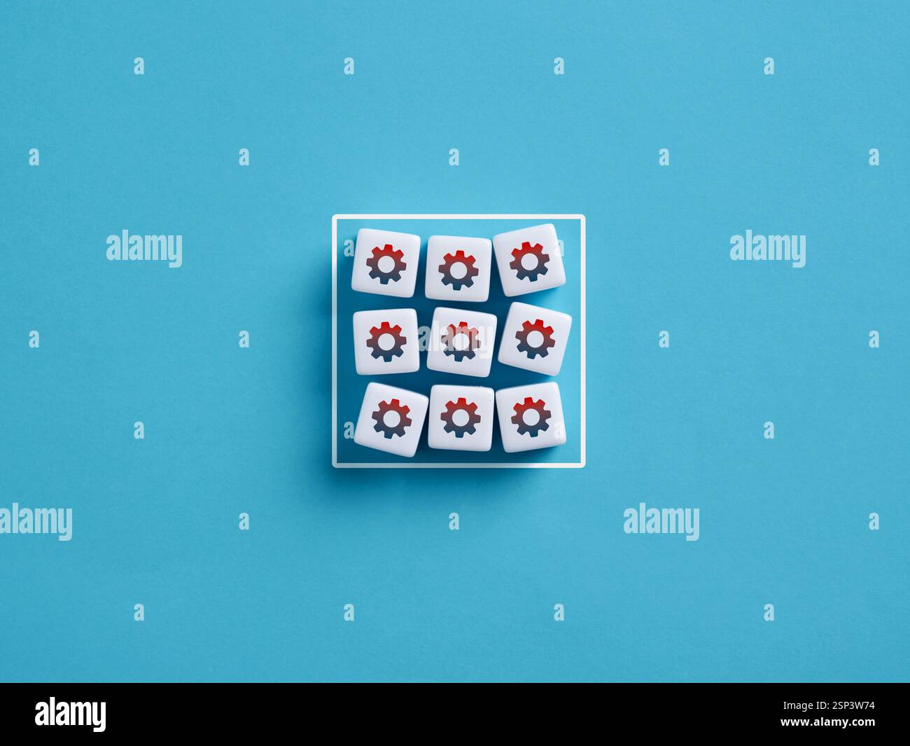 Disorganization or malfunction in the production process. Cogwheel ...