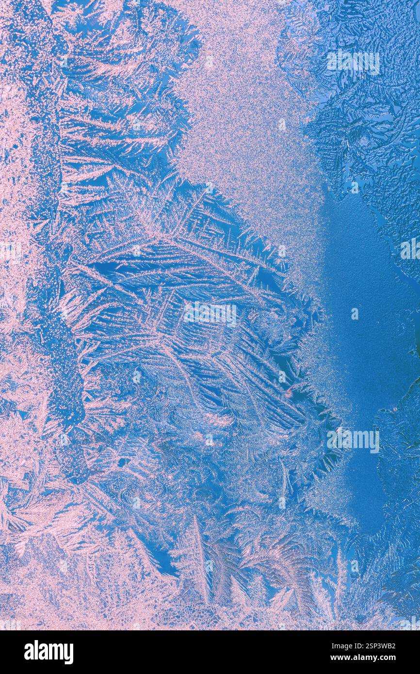 Ice texture on the frozen glass. Abstract background. Gradient color ...