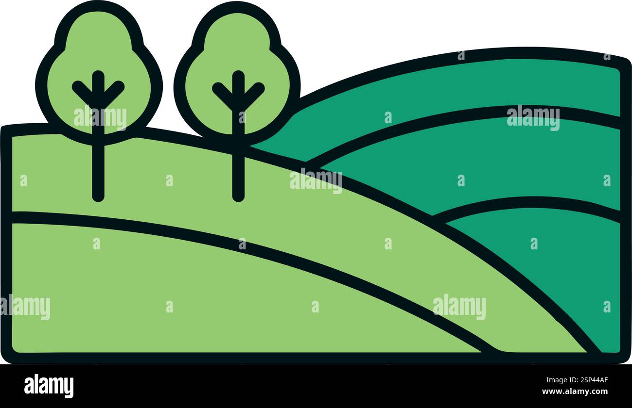 Rolling green hills Cut Out Stock Images & Pictures - Alamy